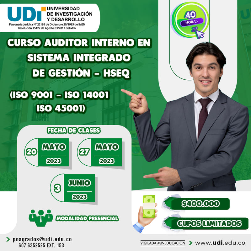 Curso Auditor Interno en Sistema Integrado de Gestión - HSEQ (ISO 9001, ISO 14001, ISO 45001 ...